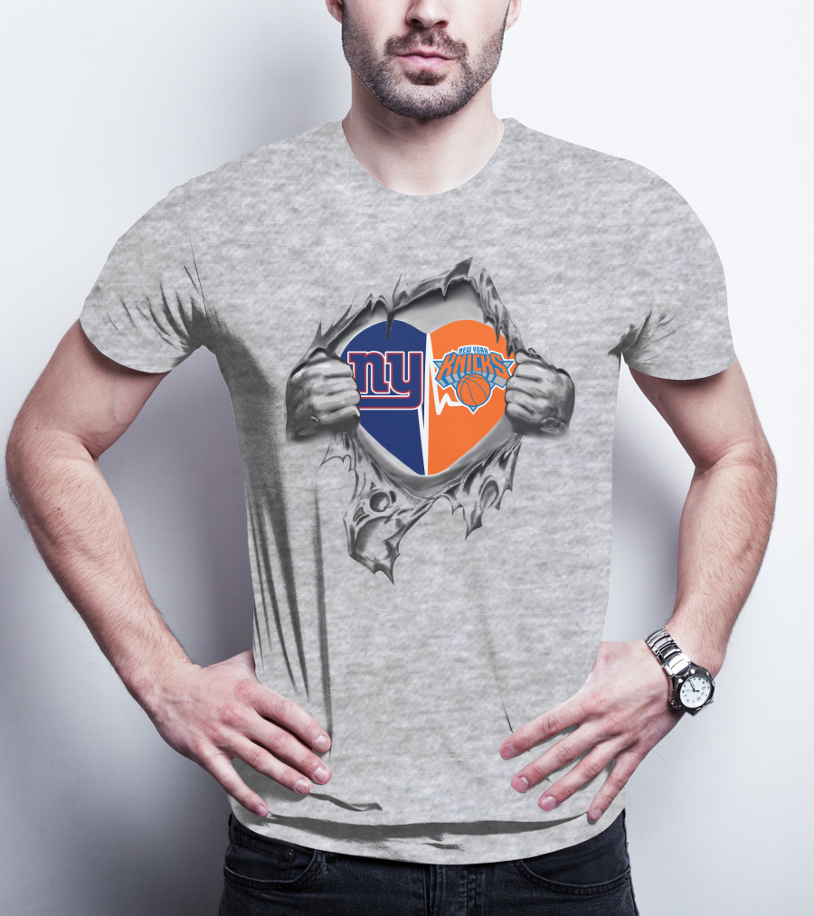 Ny Giants New York Knicks It's In My Heart T-Shirt