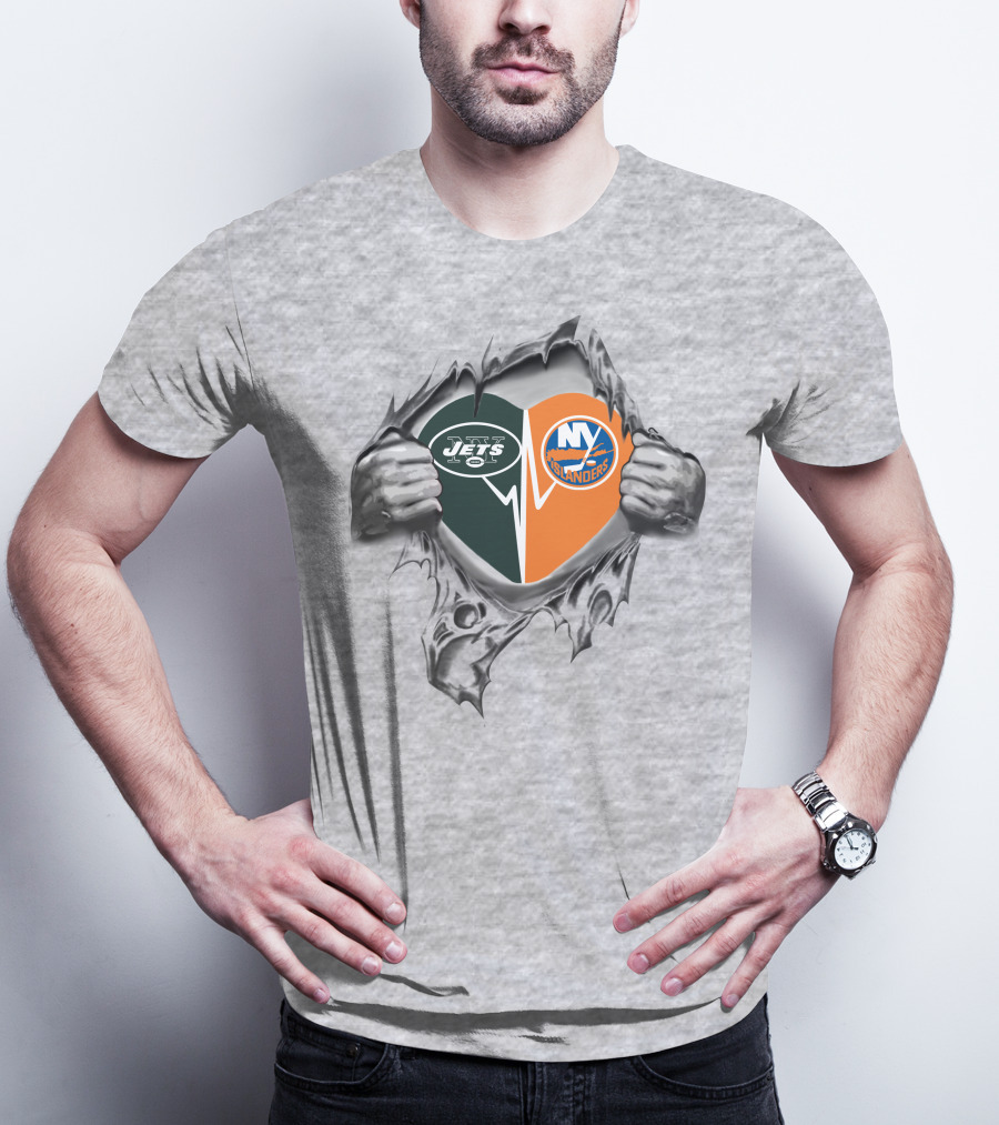 Jets Islanders Heart Combo T-Shirt