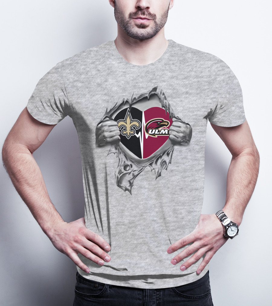 Saints Heartbeat Ul Monroe Warhawks Pride T-Shirt