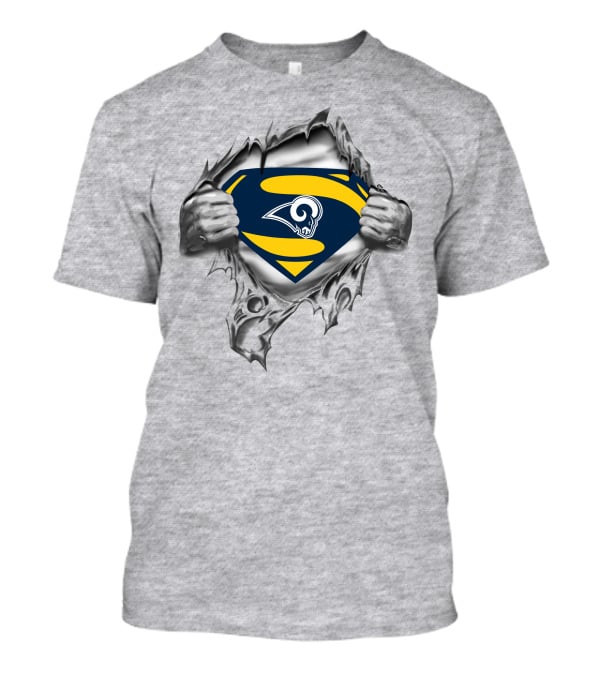 Los Angeles Rams Superman Logo Burst T-Shirt