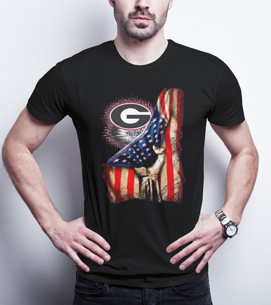 Georgia Bulldogs American Flag G Logo Patriotic T-Shirt