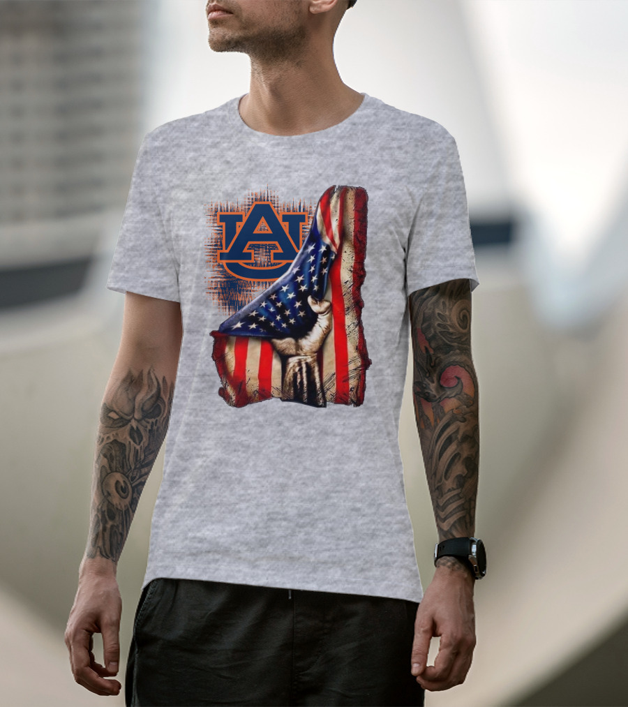 Auburn Tigers American Flag Patriotic T-Shirt
