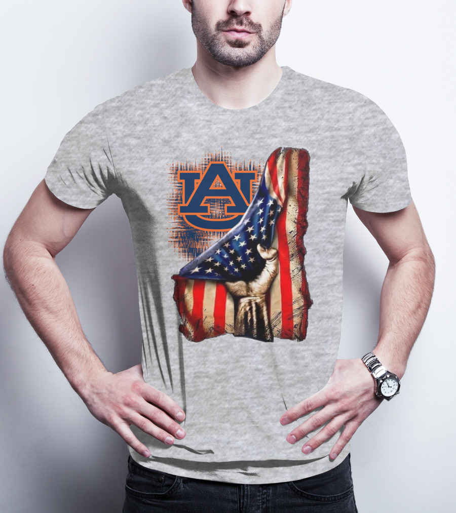 Auburn Tigers American Flag Patriotic T-Shirt