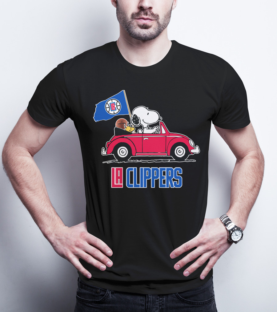 LA Clippers Snoopy Ride Car Basketball Peanuts T-Shirt