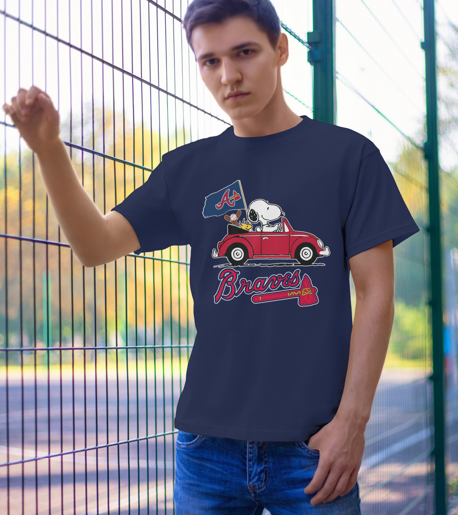 Atlanta Braves Snoopy Woodstocks Car Adventure T-Shirt