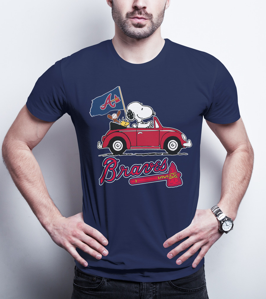 Atlanta Braves Snoopy Woodstocks Car Adventure T-Shirt
