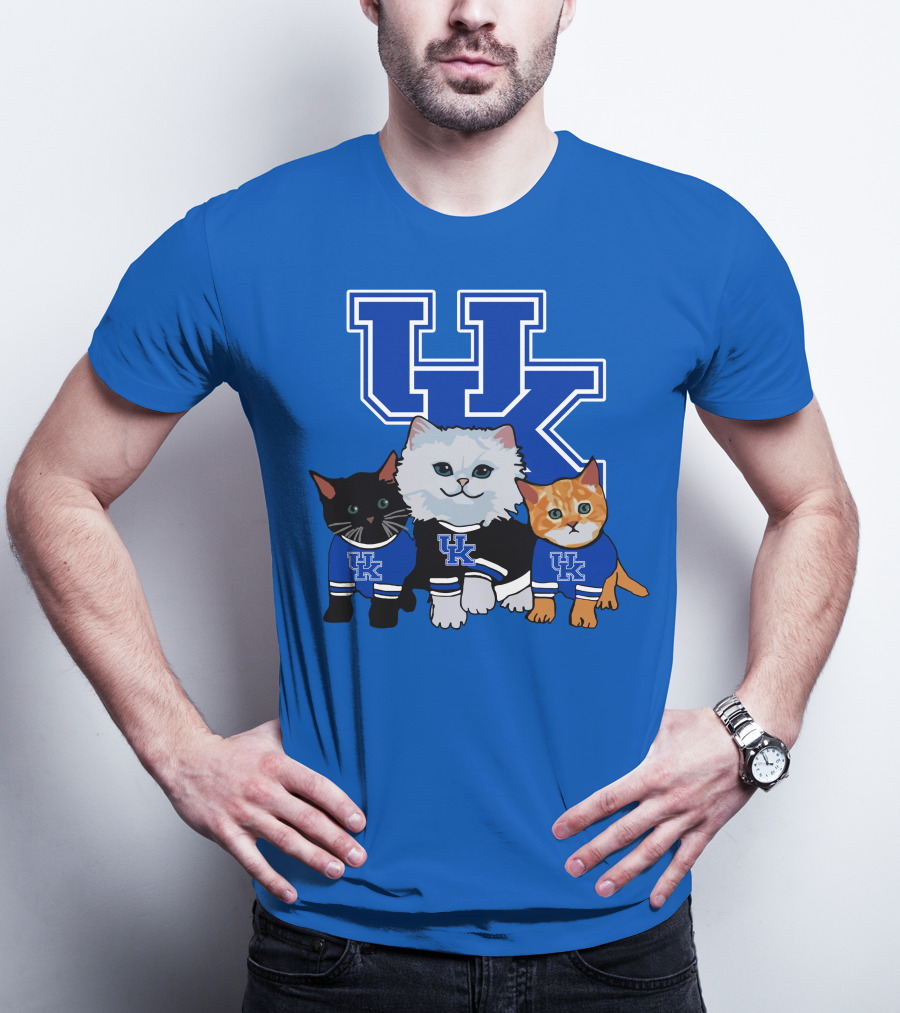 Kentucky Wildcats UK Logo Cats In Team Sweaters T-Shirt