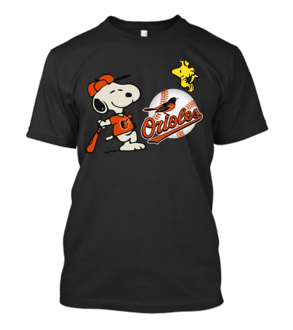 Baltimore Orioles Snoopy And Woodstock BaseballArtwork T-Shirt