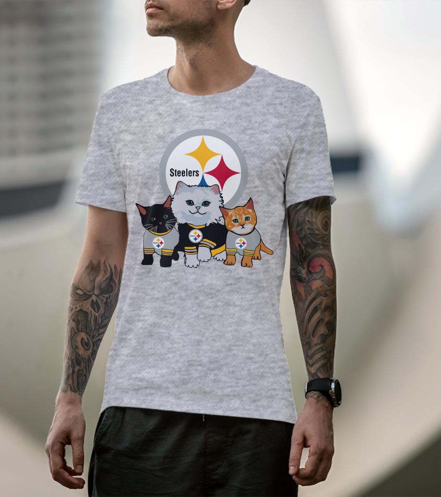 Pittsburgh Steelers Cats Trio With Team T-Shirt
