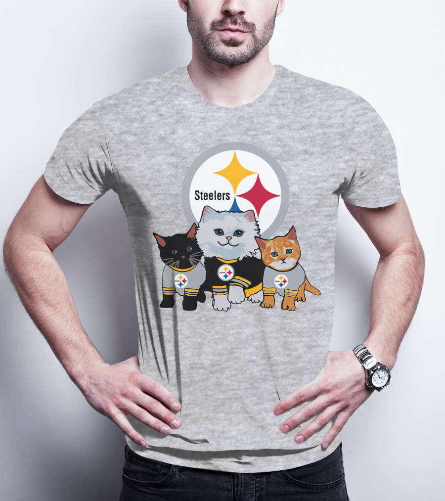 Pittsburgh Steelers Cats Trio With Team T-Shirt