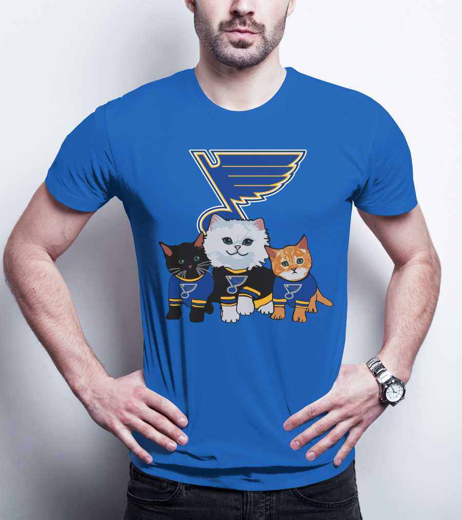 St Louis Blues Cats In Team Jerseys T-Shirt
