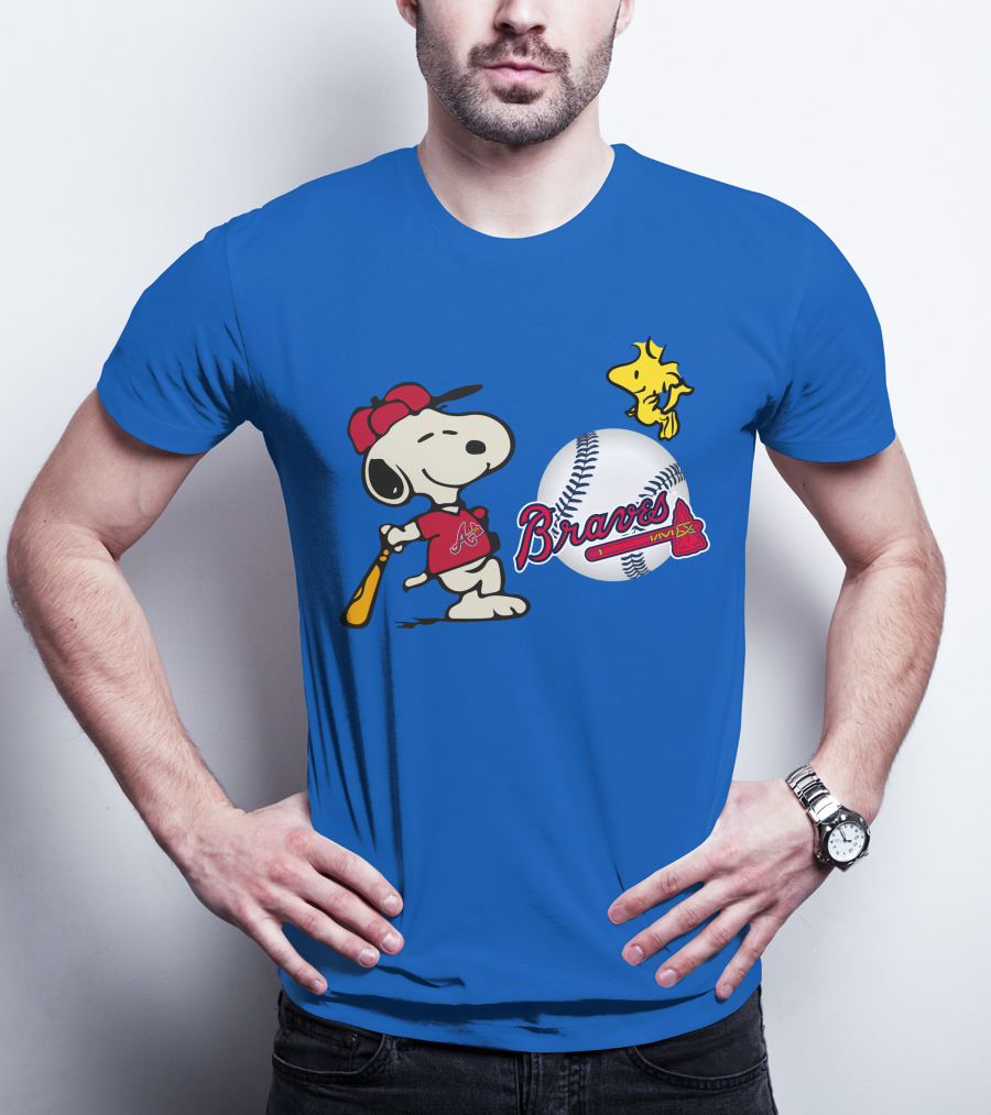 Braves Snoopy Woodstock Baseball Atlanta Peanuts T-Shirt