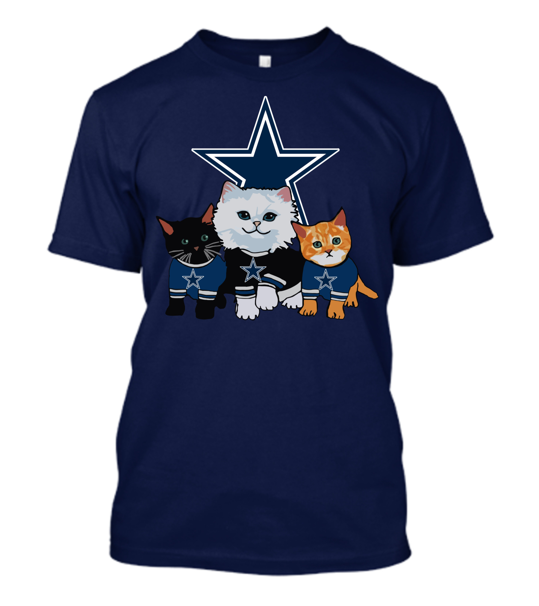 Dallas Cowboys Cute Cats With Star Logo Trio T-Shirt