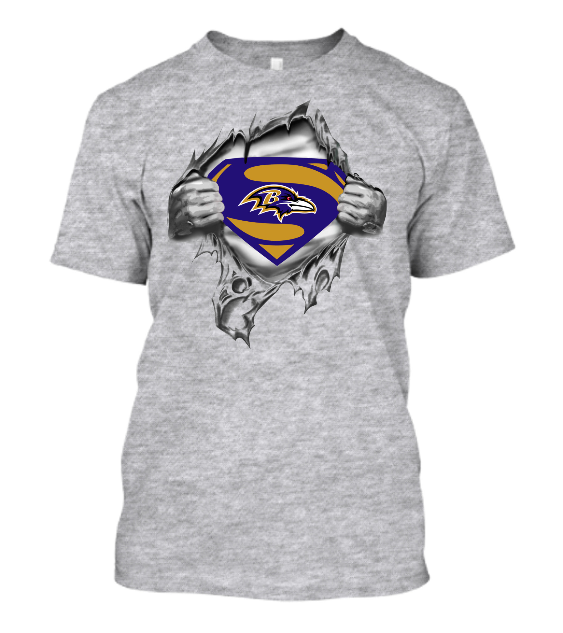 Baltimore Ravens Superman Logo Reveal T-Shirt