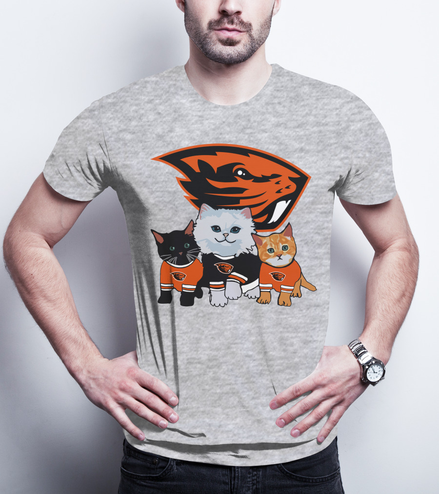 Oregon State Beavers Cats In Team Jerseys T-Shirt