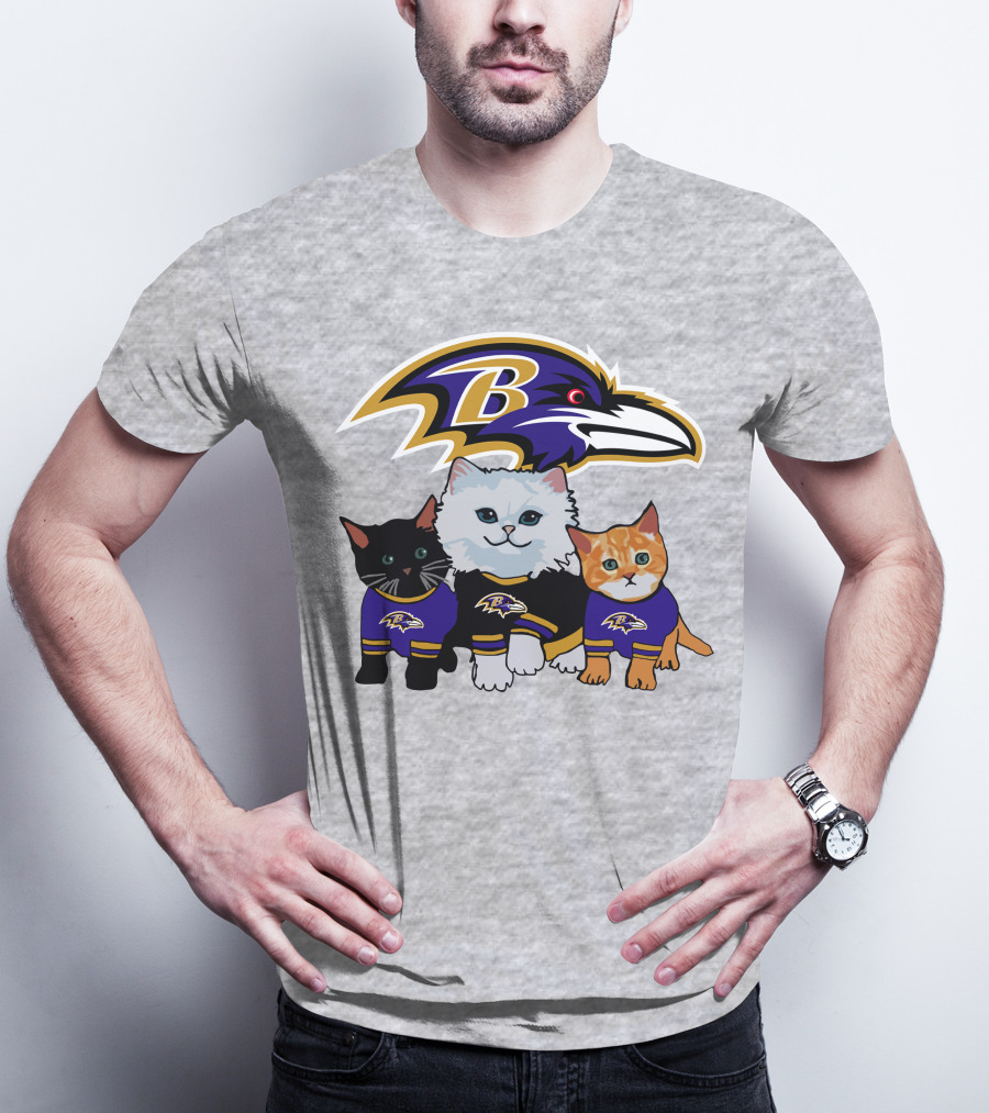 Baltimore Ravens Cats In Team Jerseys T-Shirt