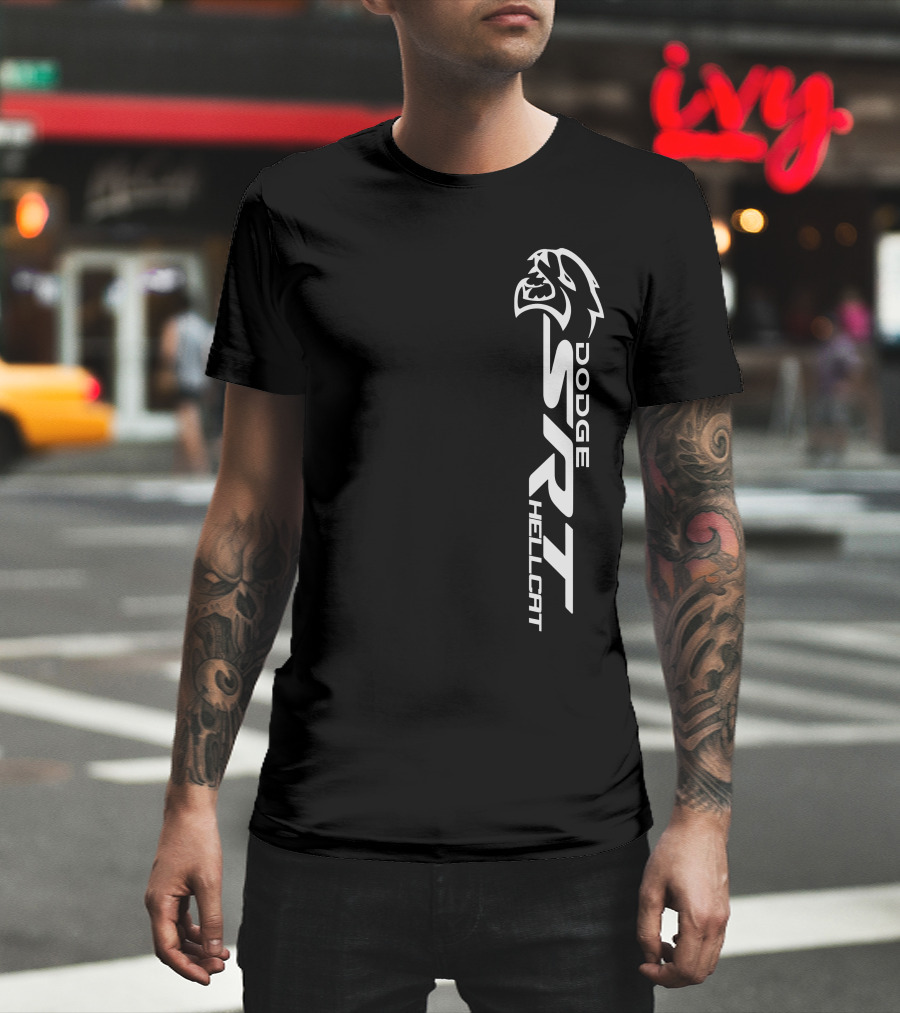 Dodge SRT Hellcat Logo With Cat Head T-Shirt