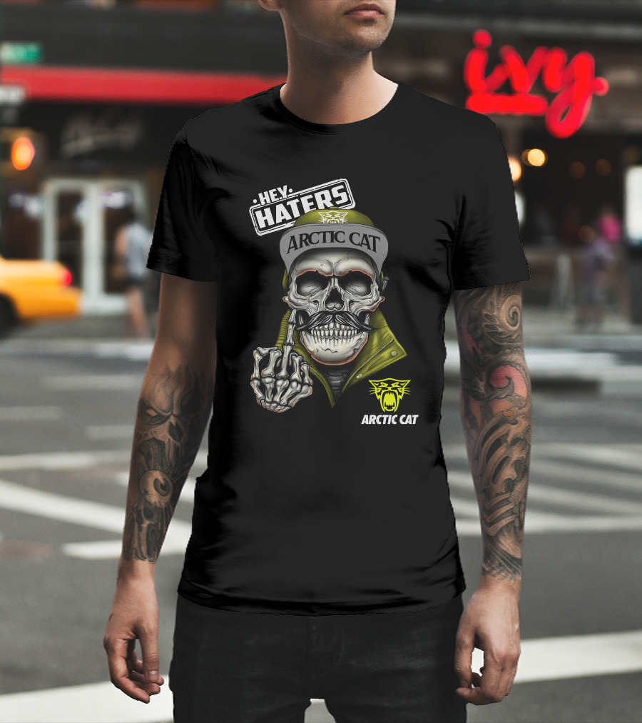 Hey Haters Arctic Cat Skull With Arctic Cat T-Shirt