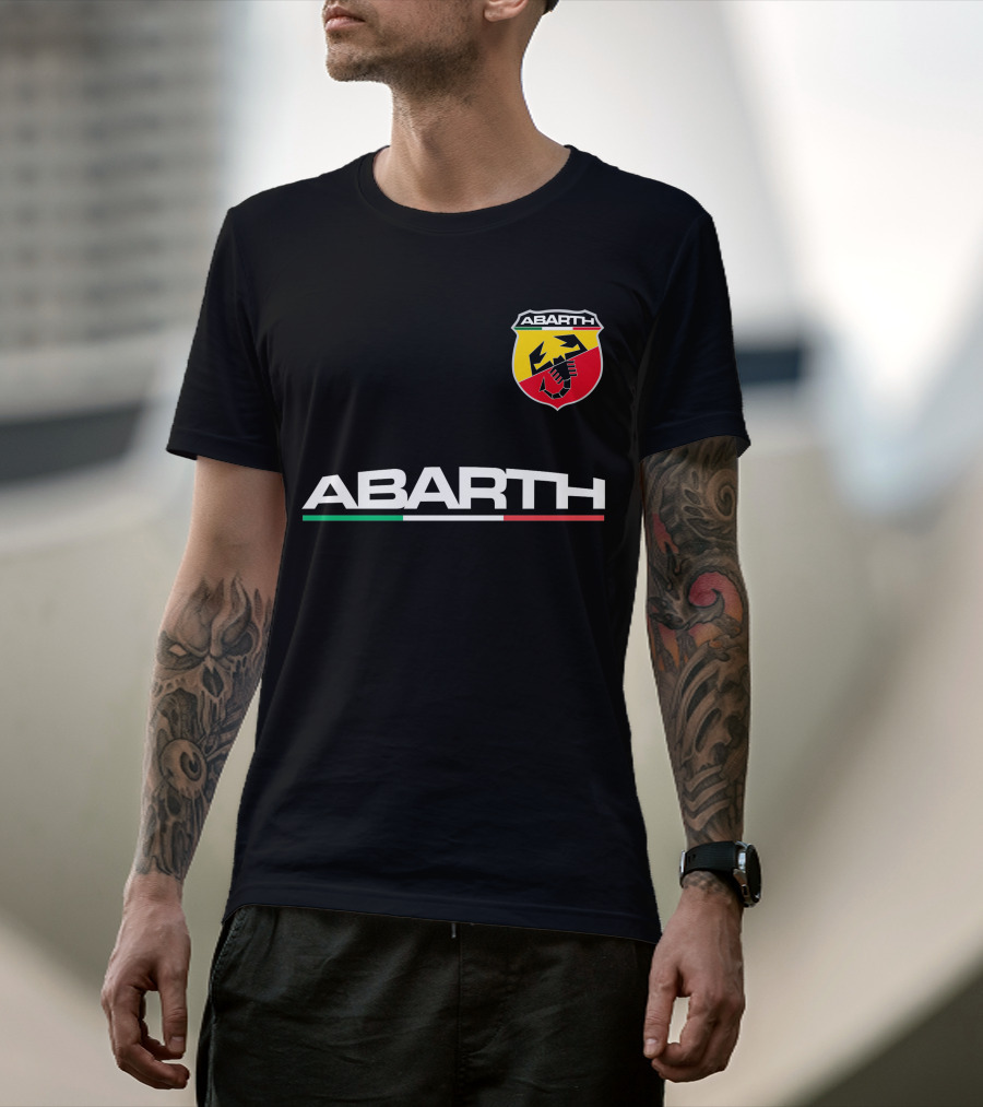 Abarth Scorpion Logo With Italian Flag Trim T-Shirt