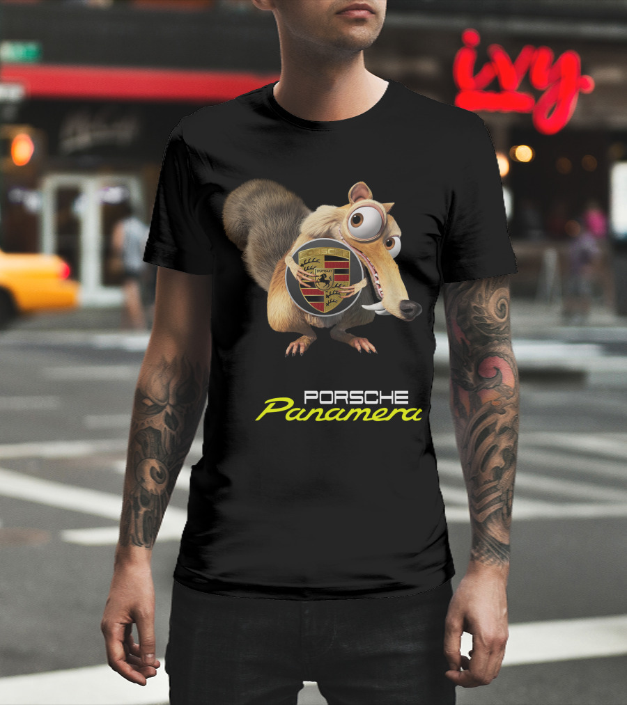 Porsche Panamera Scrat Holding Emblem T-Shirt