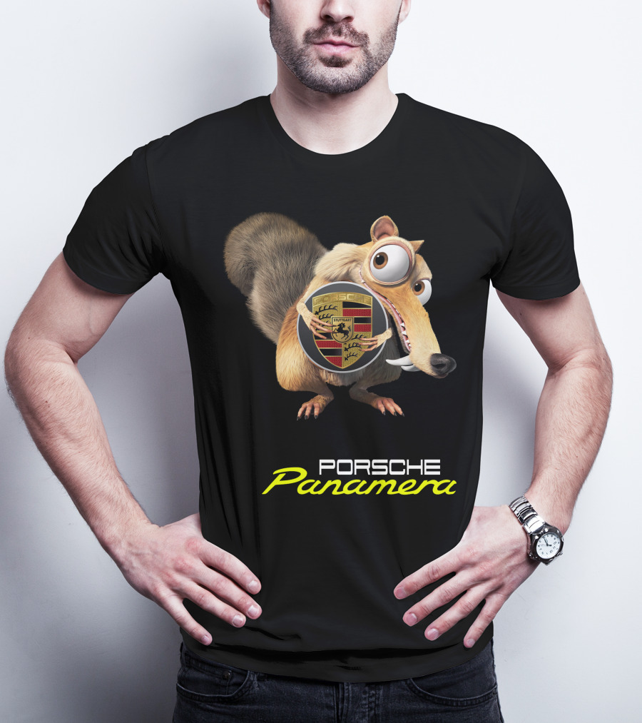 Porsche Panamera Scrat Holding Emblem T-Shirt