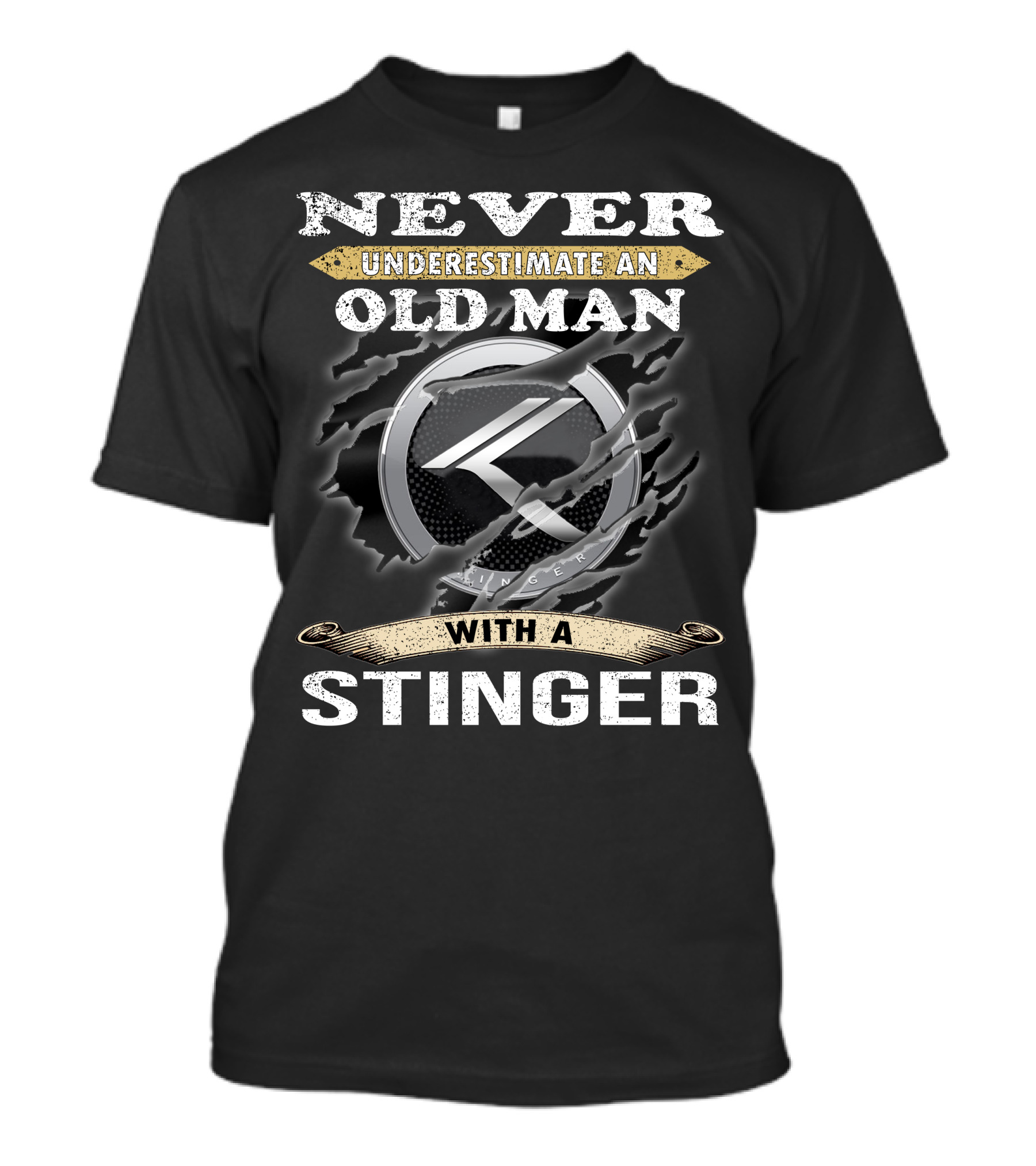NEVER UNDERESTIMATE AN OLD MAN WITH A STINGER T-Shirt