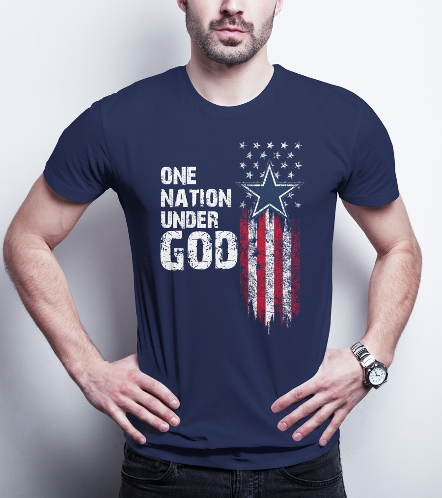 One Nation Under God Dallas Cowboys Star And Stripes T-Shirt