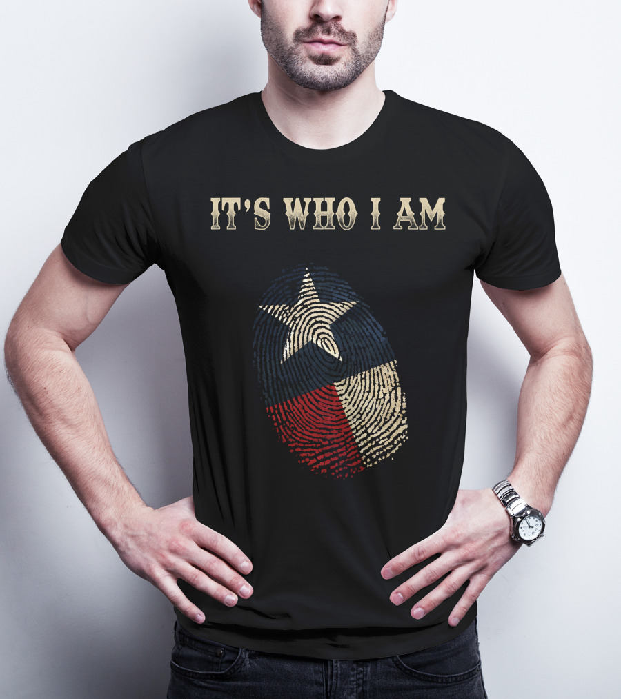 Texas Flag Fingerprint It's Who I Am T-Shirt