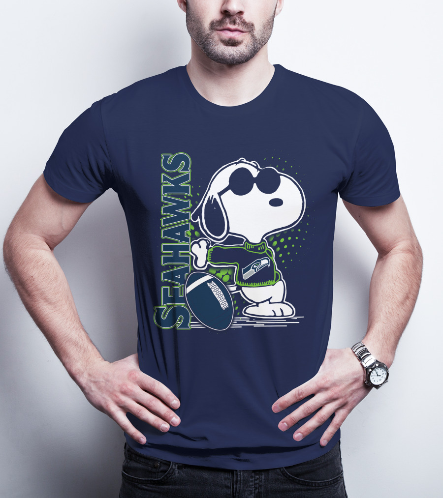 Seattle Seahawks Snoopy Football T-Shirt