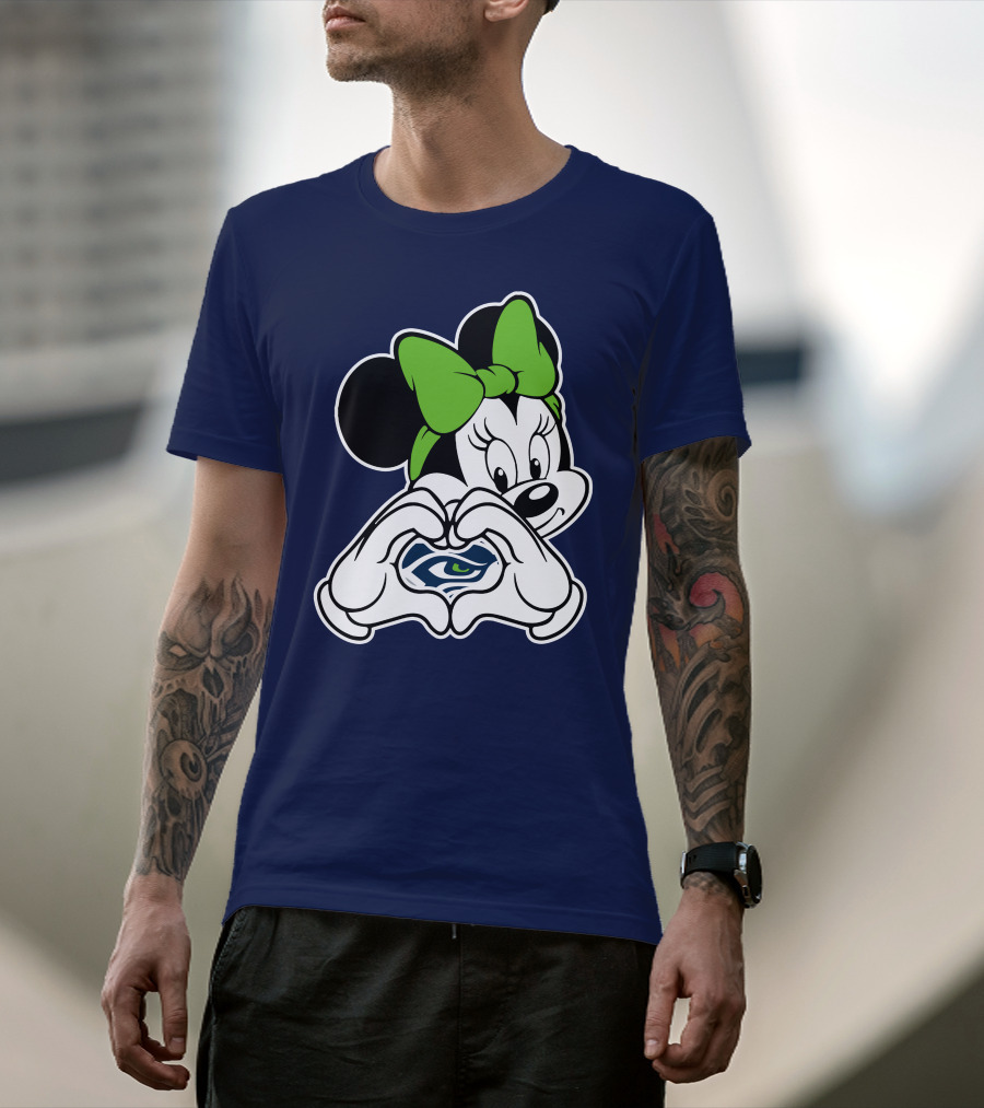 Seattle Seahawks Minnie Mouse Heart T-Shirt