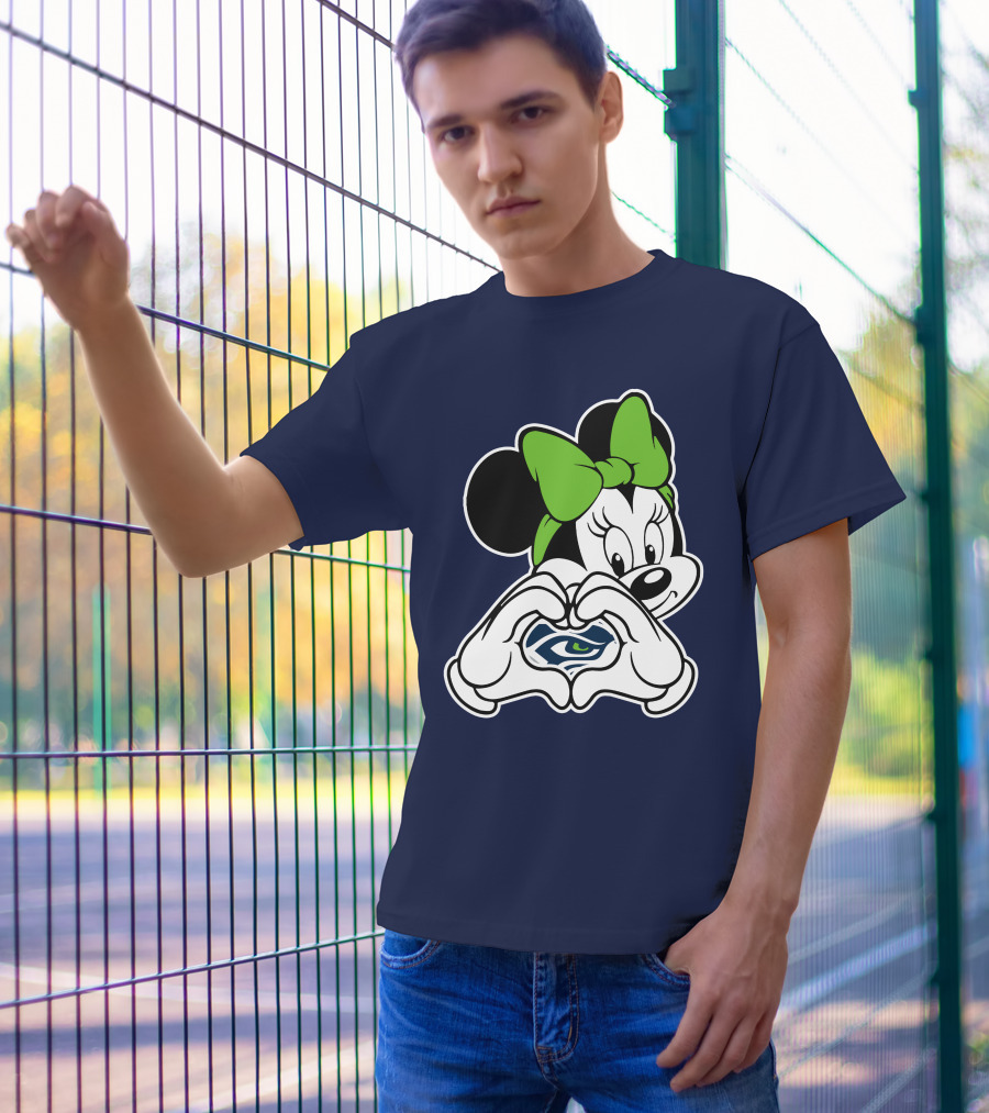 Seattle Seahawks Minnie Mouse Heart T-Shirt