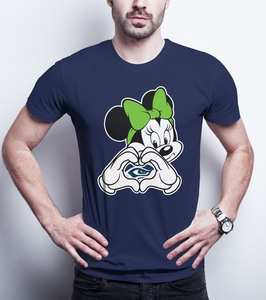 Seattle Seahawks Minnie Mouse Heart T-Shirt