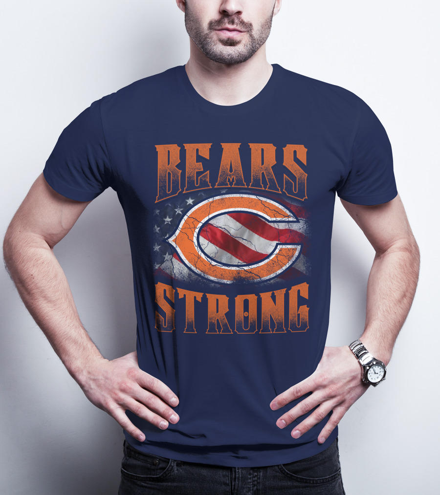 Bears Strong American Flag Chicago Bears T-Shirt