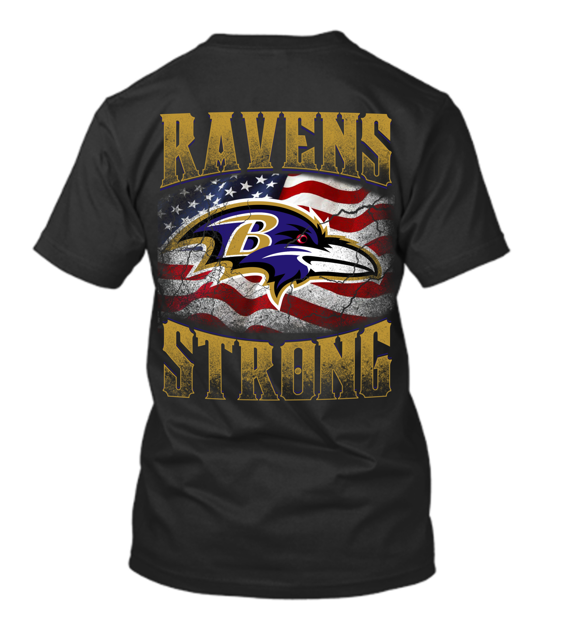 Ravens Strong Baltimore Ravens American Flag T-Shirt