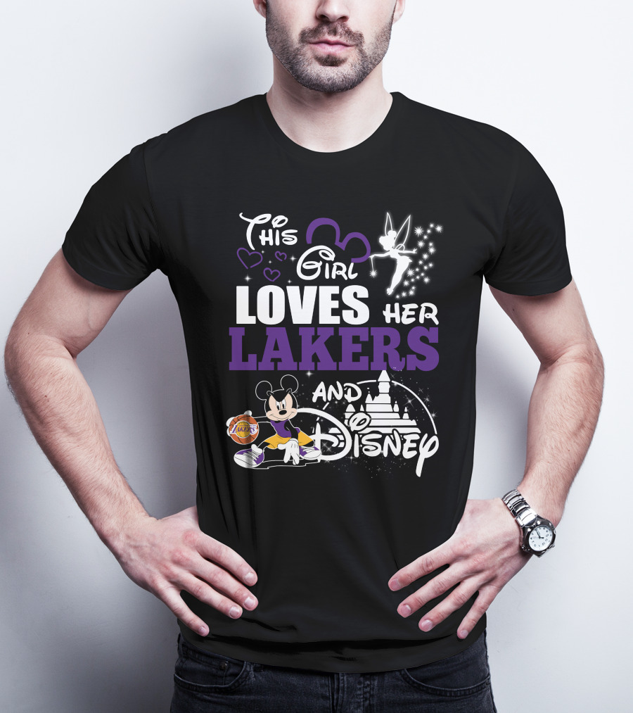 This Girl Loves Her Los Angeles Lakers And Disney Mickey Mouse T-Shirt