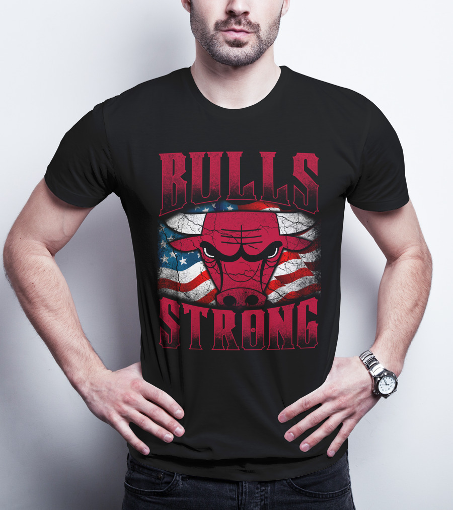 Bulls Strong American Flag Chicago Bulls T-Shirt