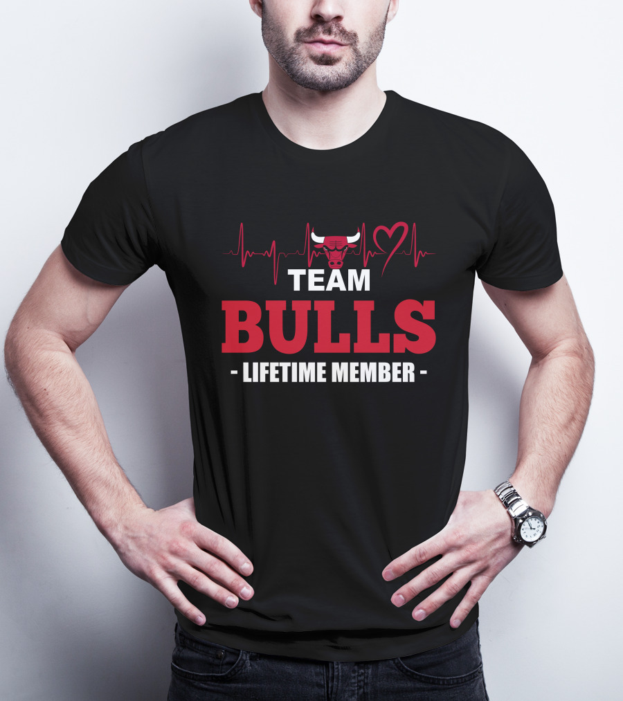 Team Bulls Lifetime Member Heartbeat Chicago Bulls T-Shirt