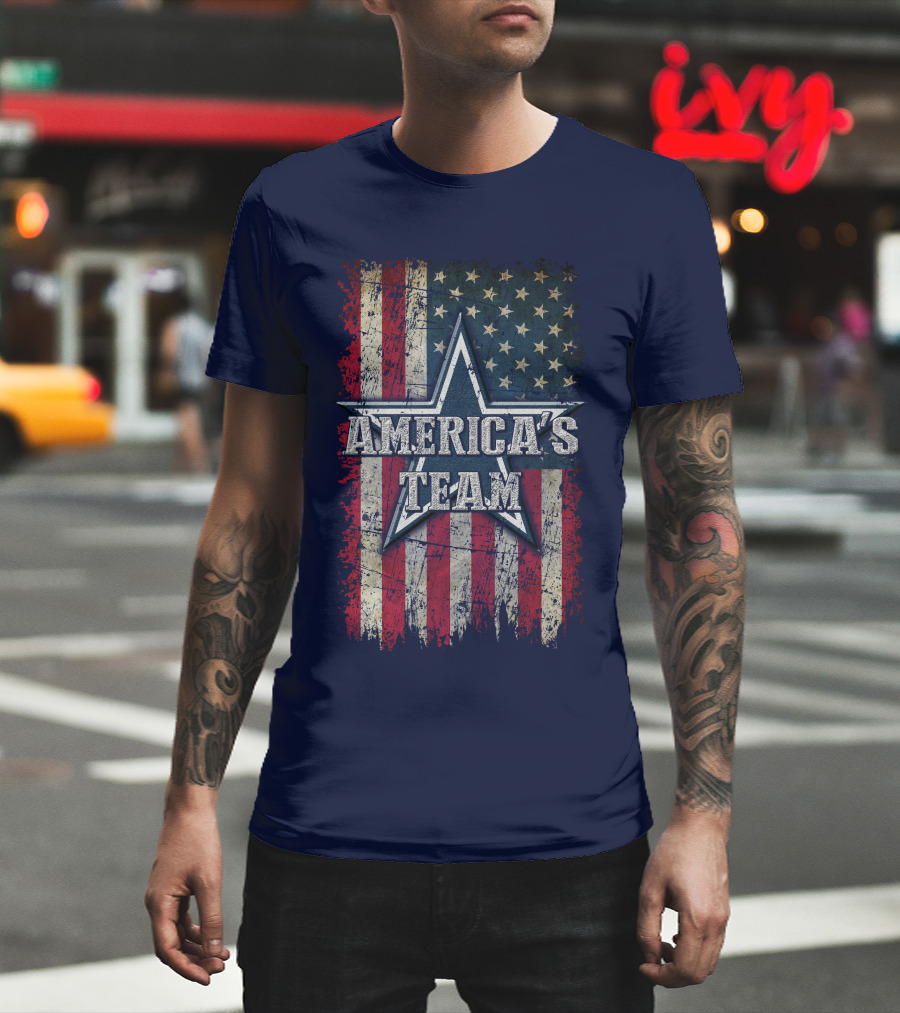 America's Team Dallas Cowboys Usa Flag Star T-Shirt