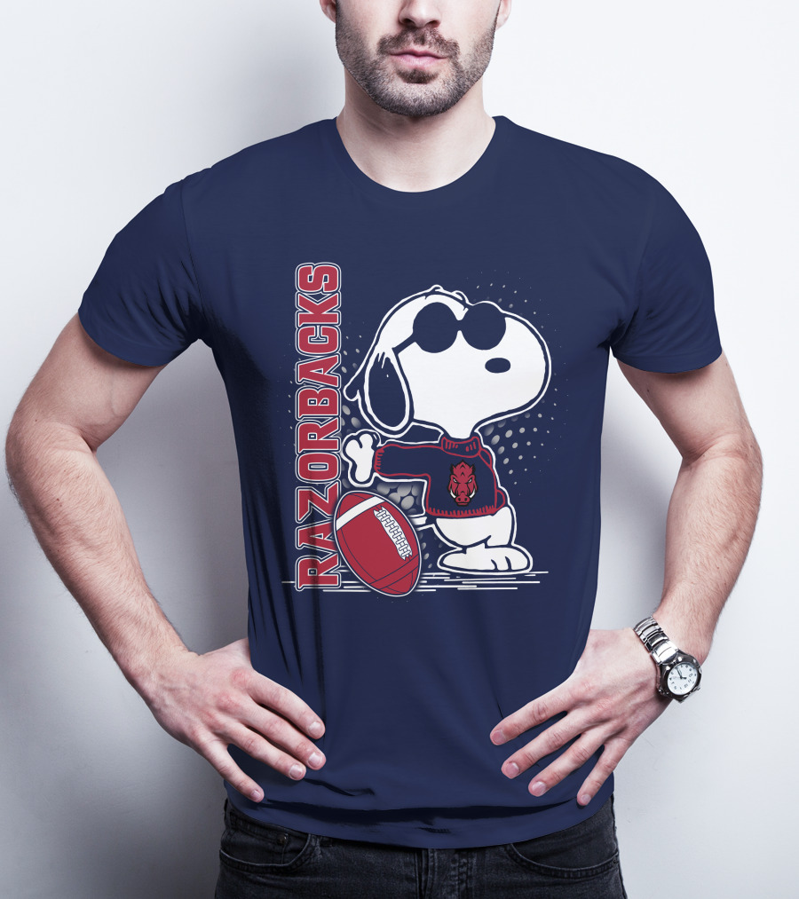 Razorbacks Snoopy Football T-Shirt