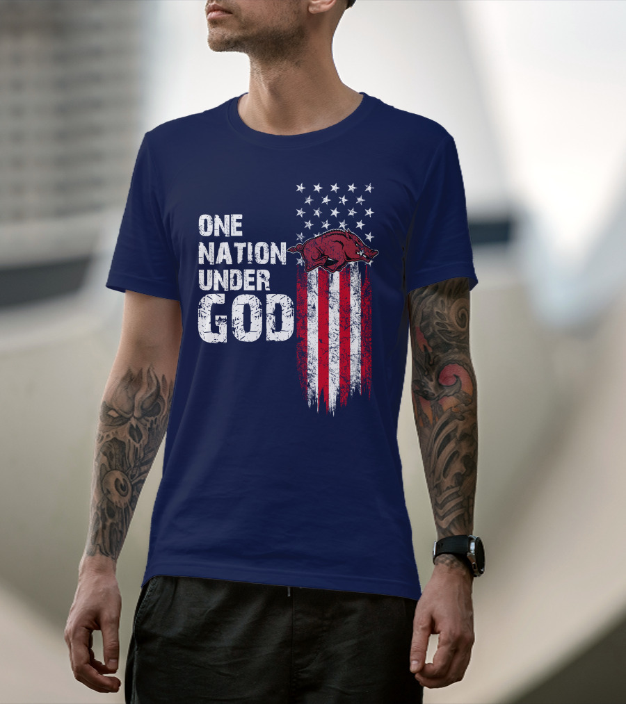 One Nation Under God Arkansas Razorbacks T-Shirt