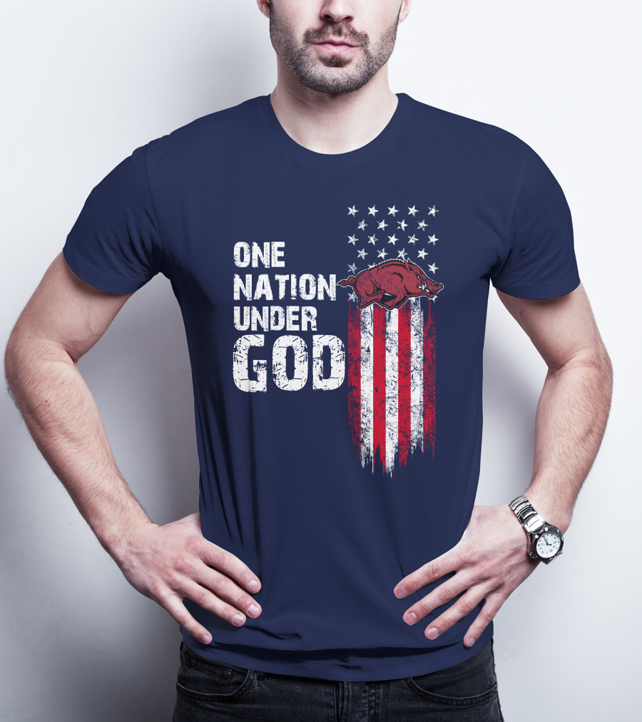 One Nation Under God Arkansas Razorbacks T-Shirt