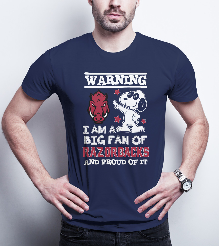 Warning I Am A Big Fan Of Razorbacks And Proud Of It T-Shirt