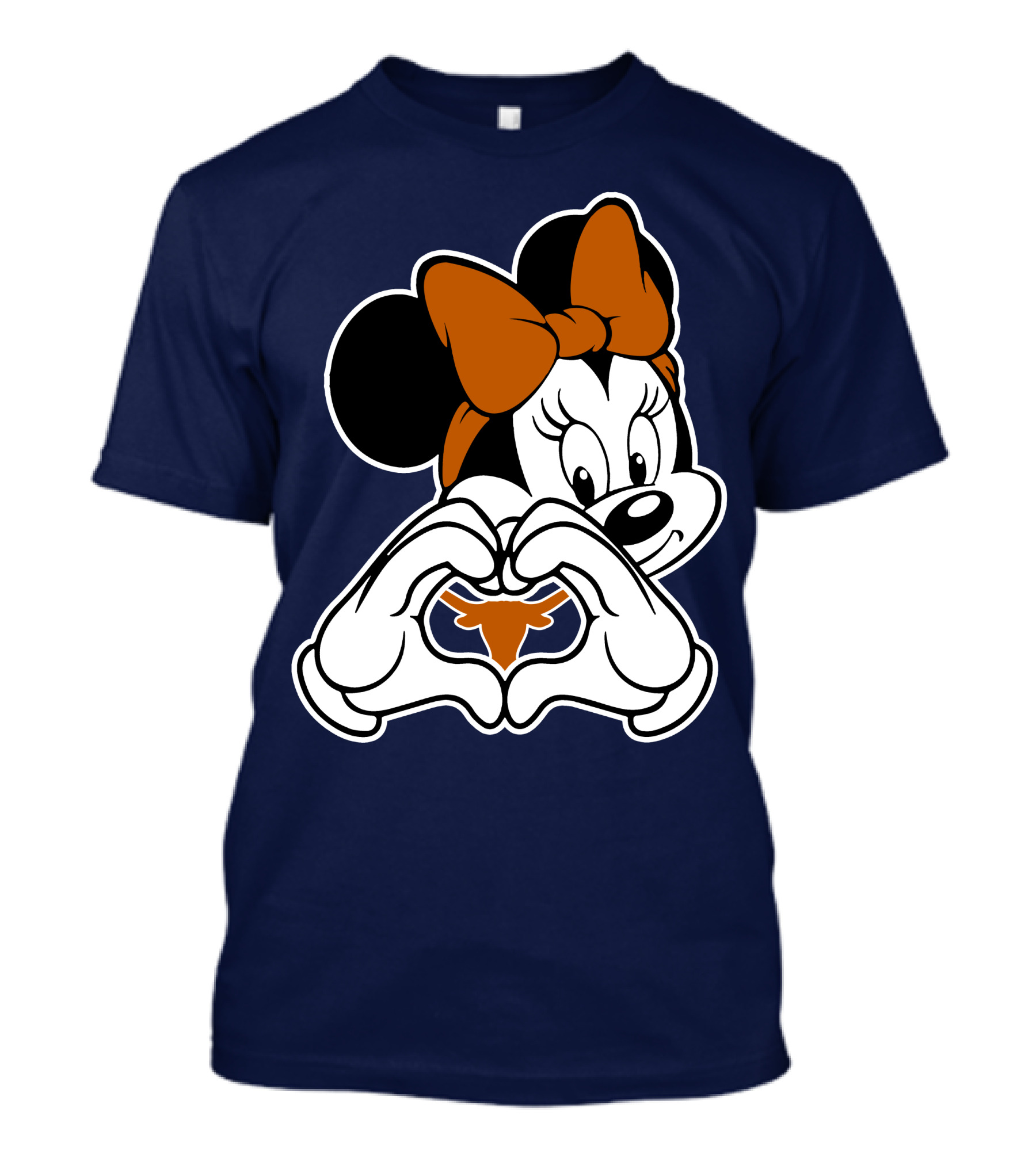 Texas Longhorns Minnie Mouse Heart Hands T-Shirt