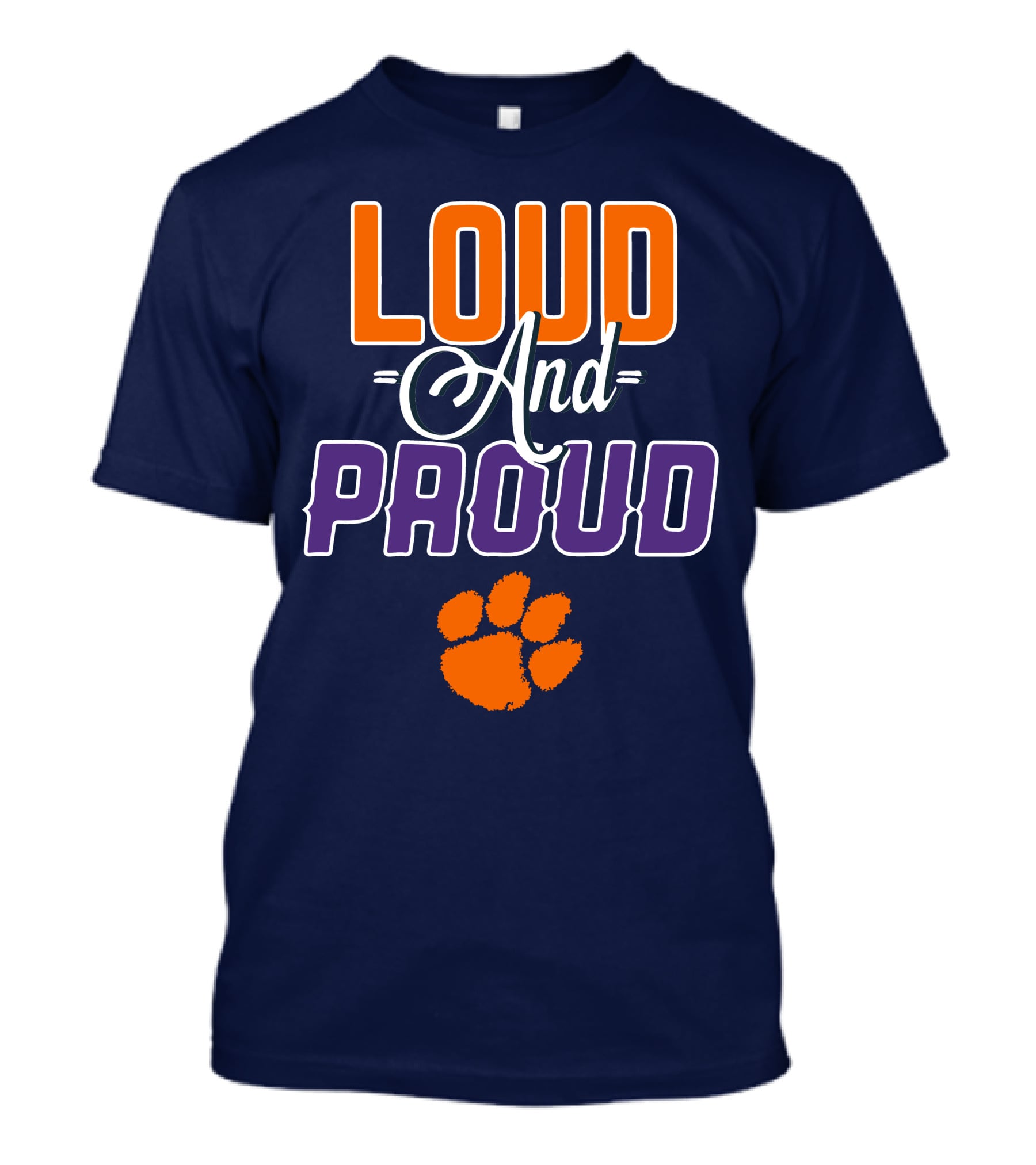Loud And Proud Clemson Tigers Paw Print T-Shirt