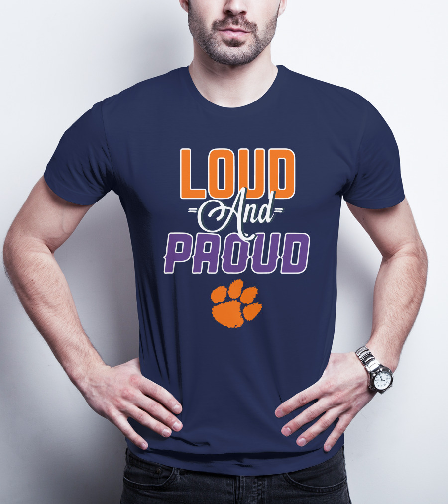 Loud And Proud Clemson Tigers Paw Print T-Shirt