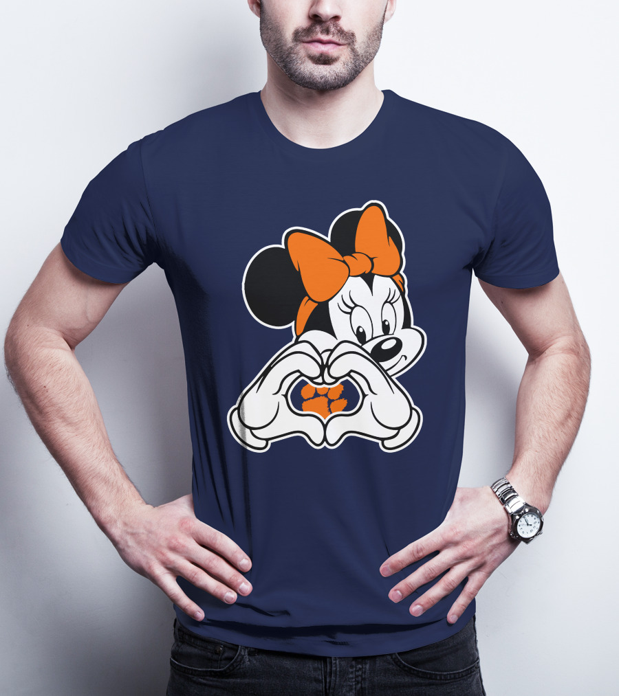 Clemson Tigers Minnie Mouse Heart Paw T-Shirt