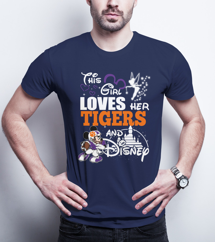 This Girl Loves Her Clemson Tigers And Disney T-Shirt