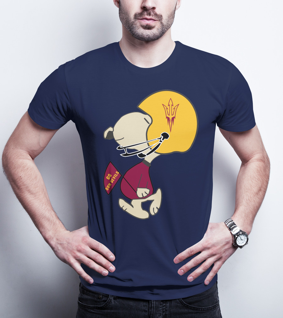 Snoopy Arizona State Sun Devils Football Helmet Go Sun Devils T-Shirt