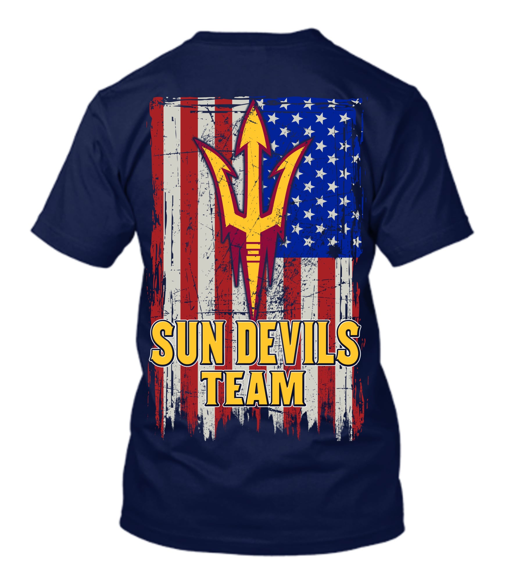 Sun Devils Team Arizona State American Flag Trident T-Shirt