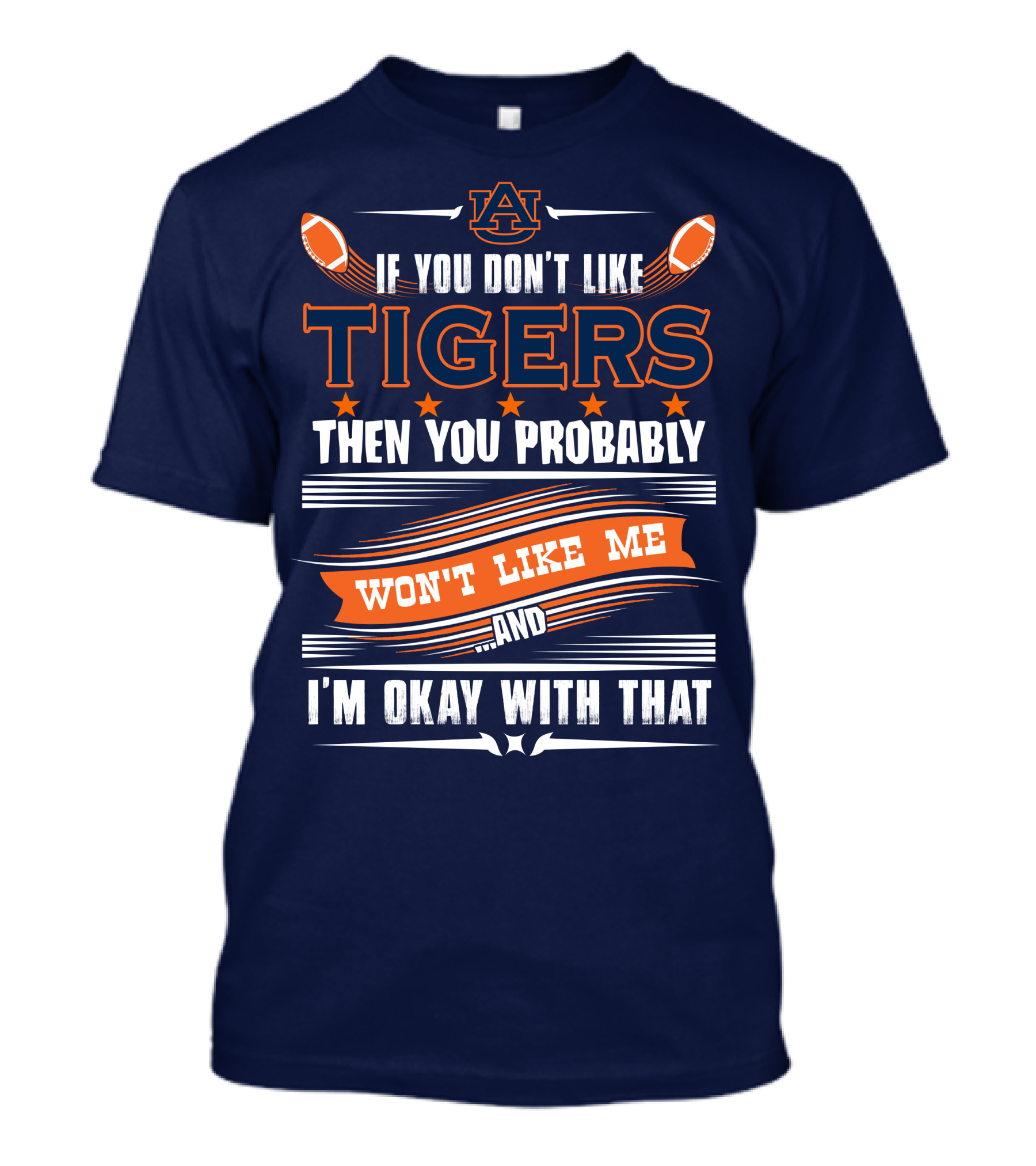 Auburn Tigers If You Don't Like Tigers Then You Probably Won't Like Me And I'm Okay With That T-Shirt